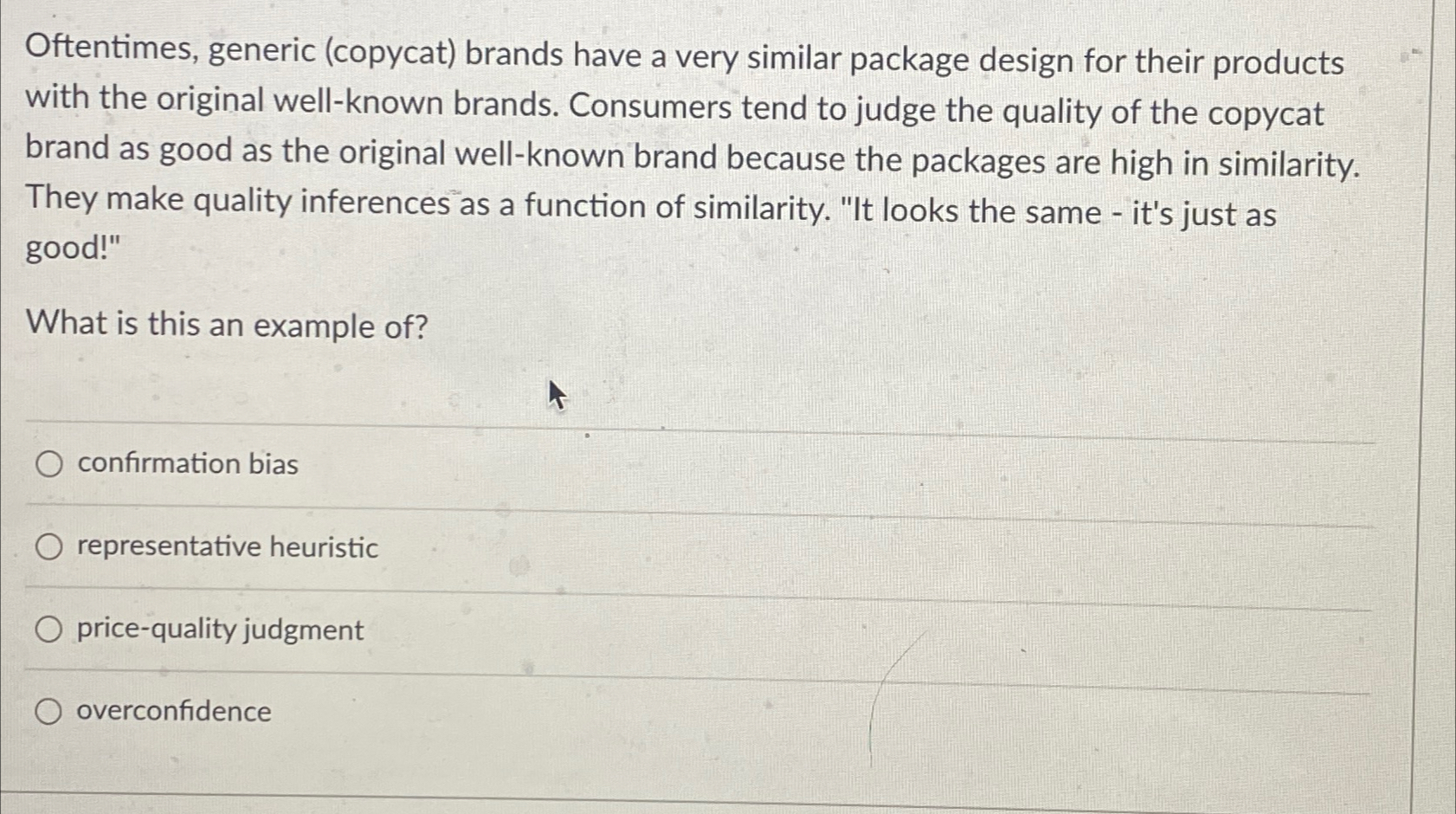 Solved Oftentimes, generic (copycat) ﻿brands have a very | Chegg.com