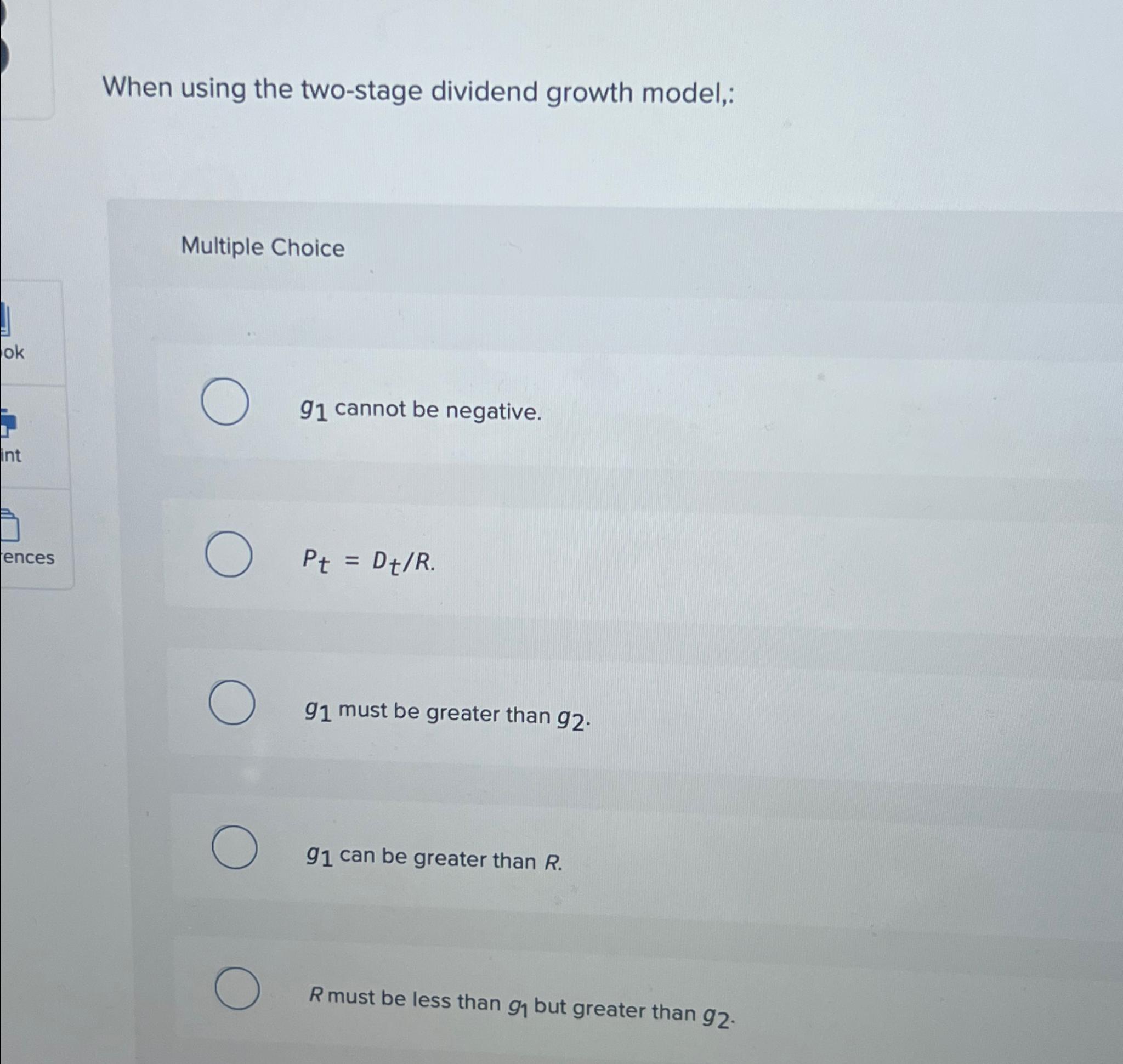 Solved When using the two-stage dividend growth | Chegg.com