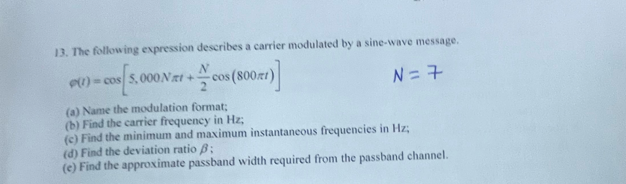 Solved The following expression describes a carrier | Chegg.com