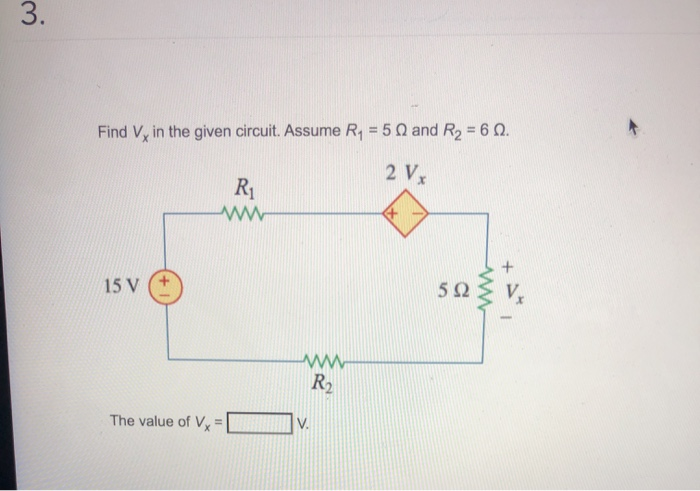 Solved 3. Find Vy in the given circuit. Assume R = 5 Q and | Chegg.com