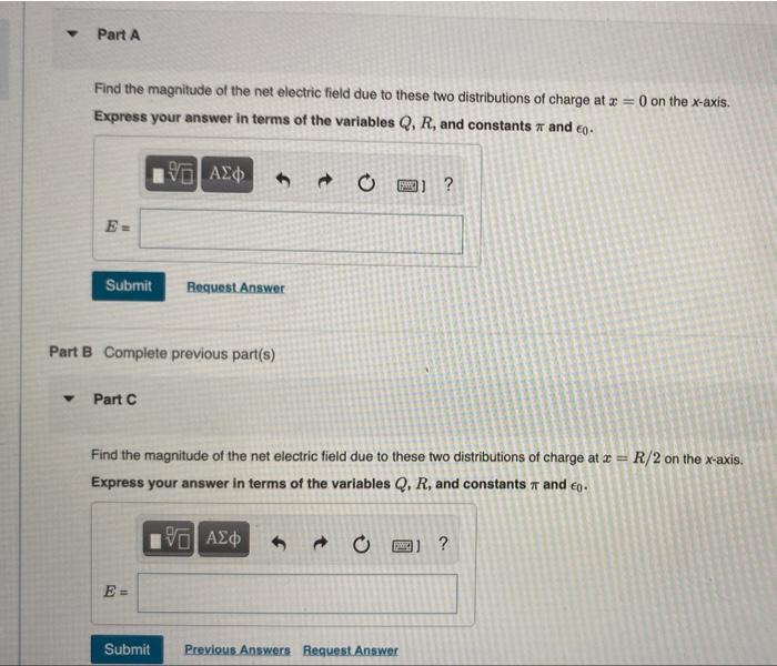 Solved Positive charge Q is distributed uniformly over each | Chegg.com