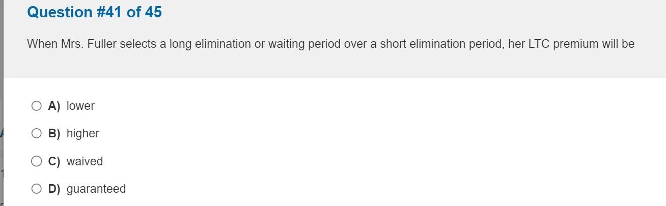 Solved Question #41 ﻿of 45When Mrs. ﻿Fuller selects a long | Chegg.com