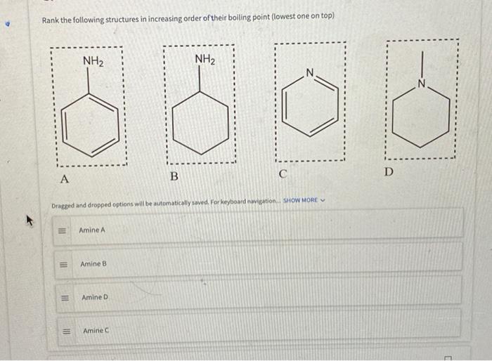 Solved Rank the following structures in increasing order of | Chegg.com