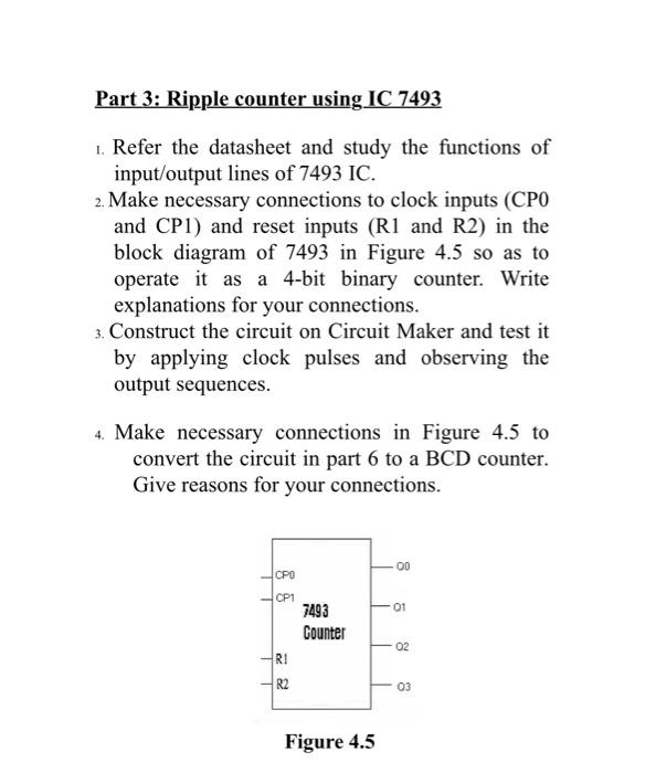 Required ICs 1 IC of 74194 UNIVERSAL SHIFT REGISTERED | Chegg.com