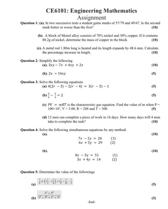 Solved Assignment Question 1: (a). In two successive tests a | Chegg.com