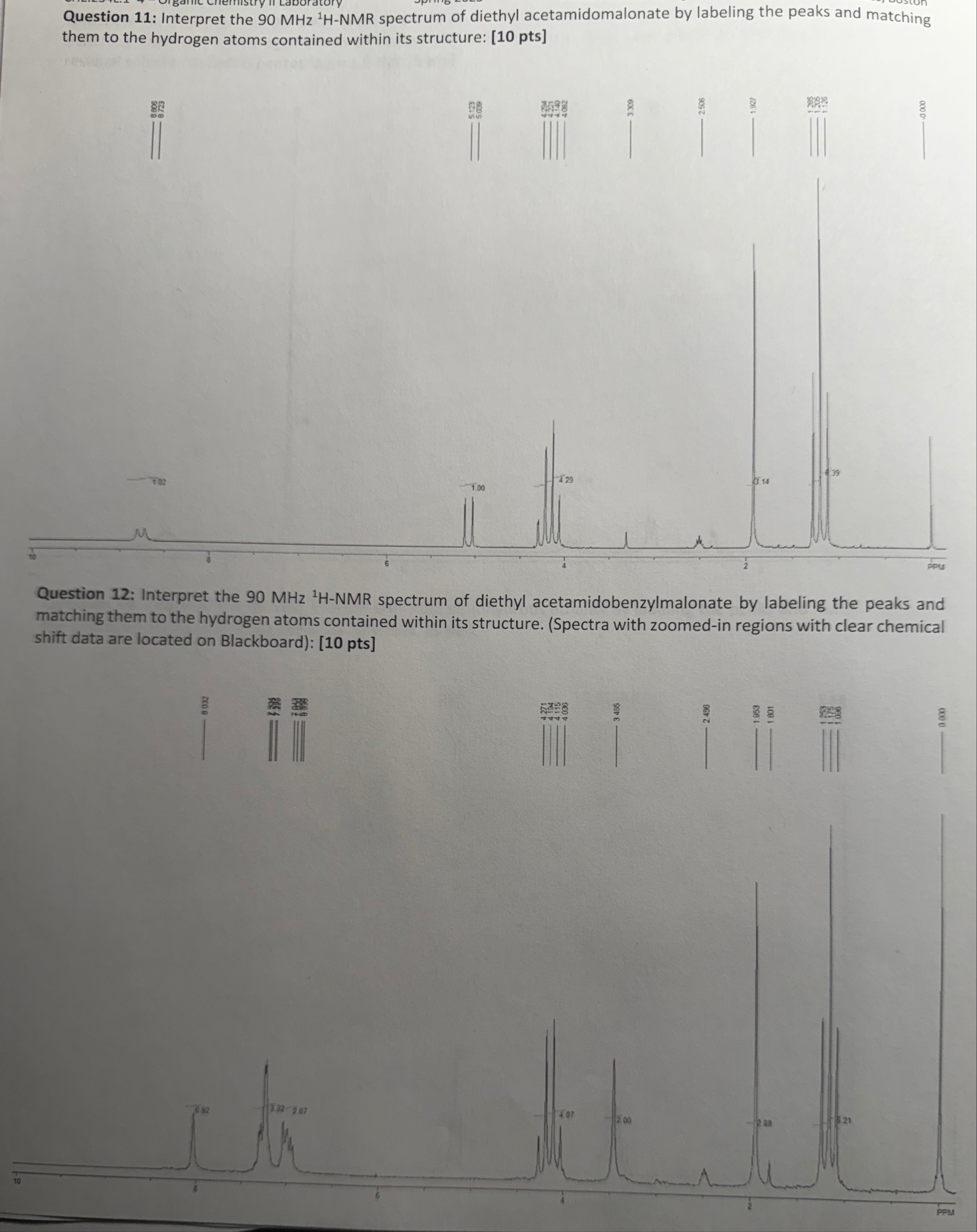 Solved Question 11: Interpret the 90MHz1H-NMR ﻿spectrum of | Chegg.com