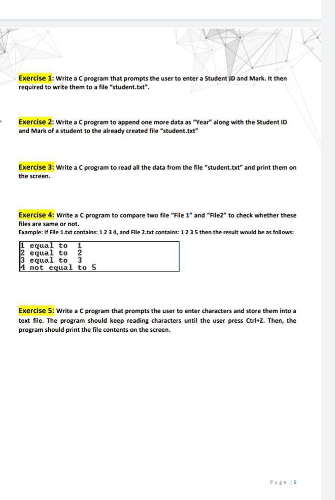 Solved Exercise 1 Write A C Program That Prompts The User 7535