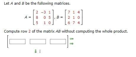 Solved Let A and B be the following matrices. | Chegg.com