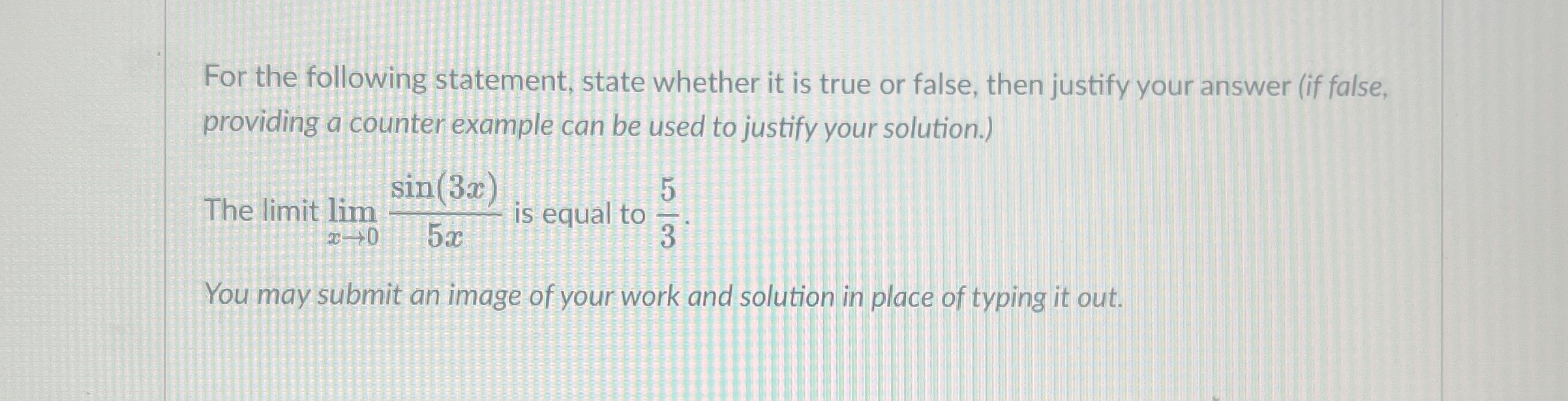 Solved For the following statement, state whether it is true | Chegg.com