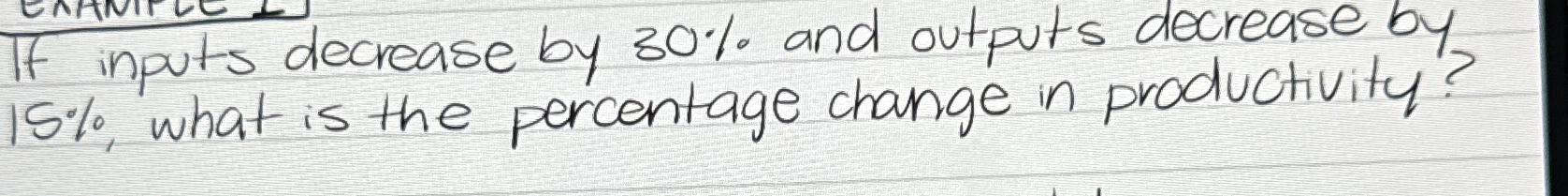 Solved If inputs decrease by 30% ﻿and outputs decrease by | Chegg.com