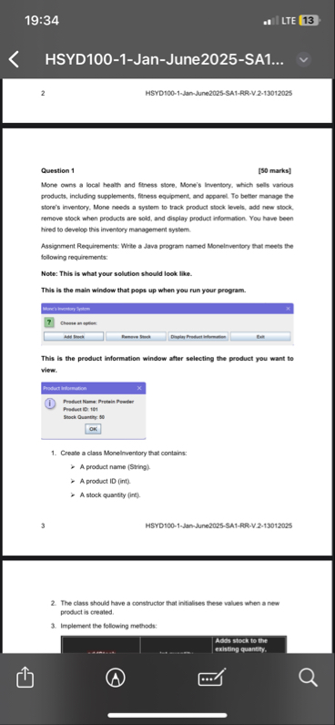 [Solved]: 19:34 LTE 13 HSYD100-1-Jan-June2025-SA1... 2 HSY