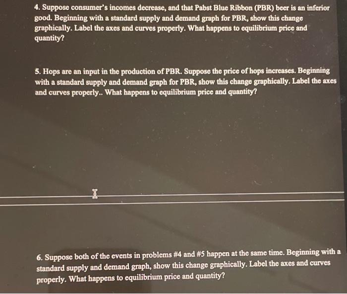 Solved 4. Suppose consumer's incomes decrease, and that | Chegg.com