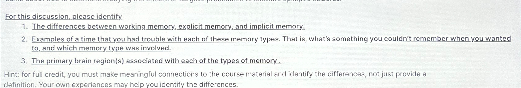 Solved For this discussion, please identify.The differences | Chegg.com