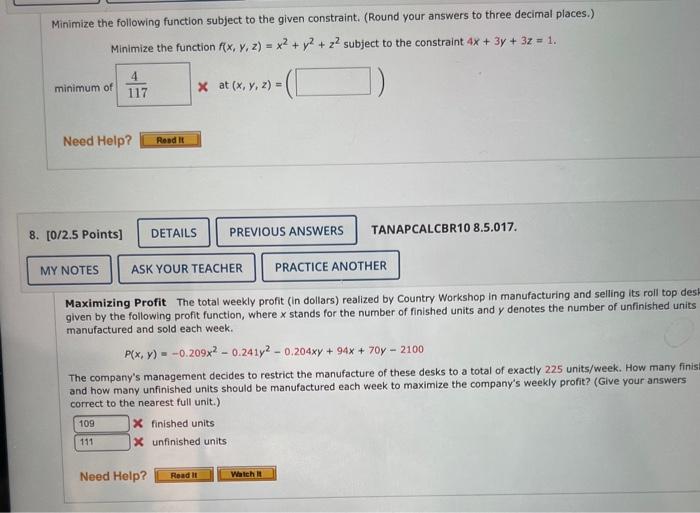Solved Minimize the following function subject to the given | Chegg.com