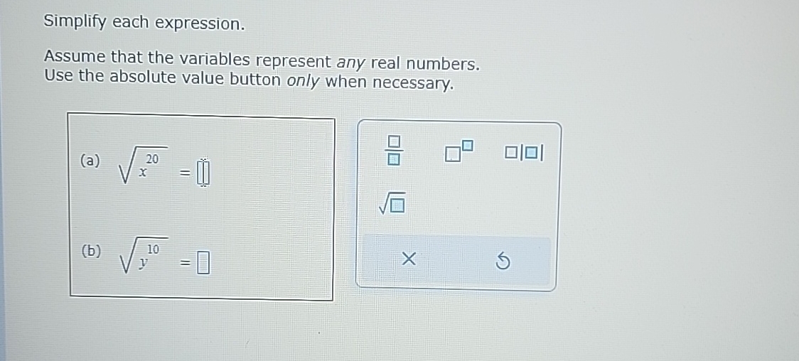 Solved Simplify each expression.Assume that the variables | Chegg.com