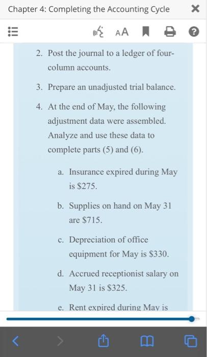 Chapter 4: Completing the Accounting Cycle X R AAN 1. | Chegg.com
