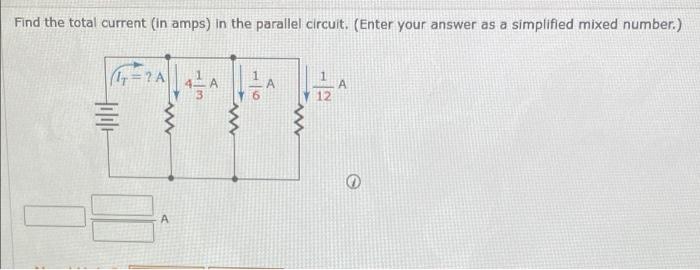 Solved Find the total current (in amps) in the parallel | Chegg.com