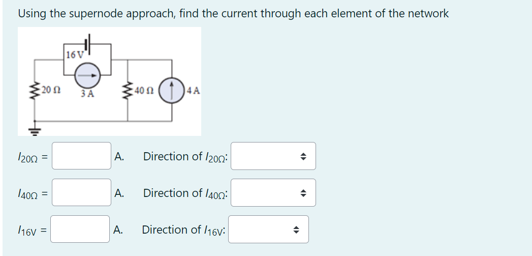 Solved Using the supernode approach, find the current | Chegg.com