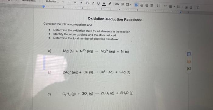 Solved Consider the following reactions and - Determine the | Chegg.com