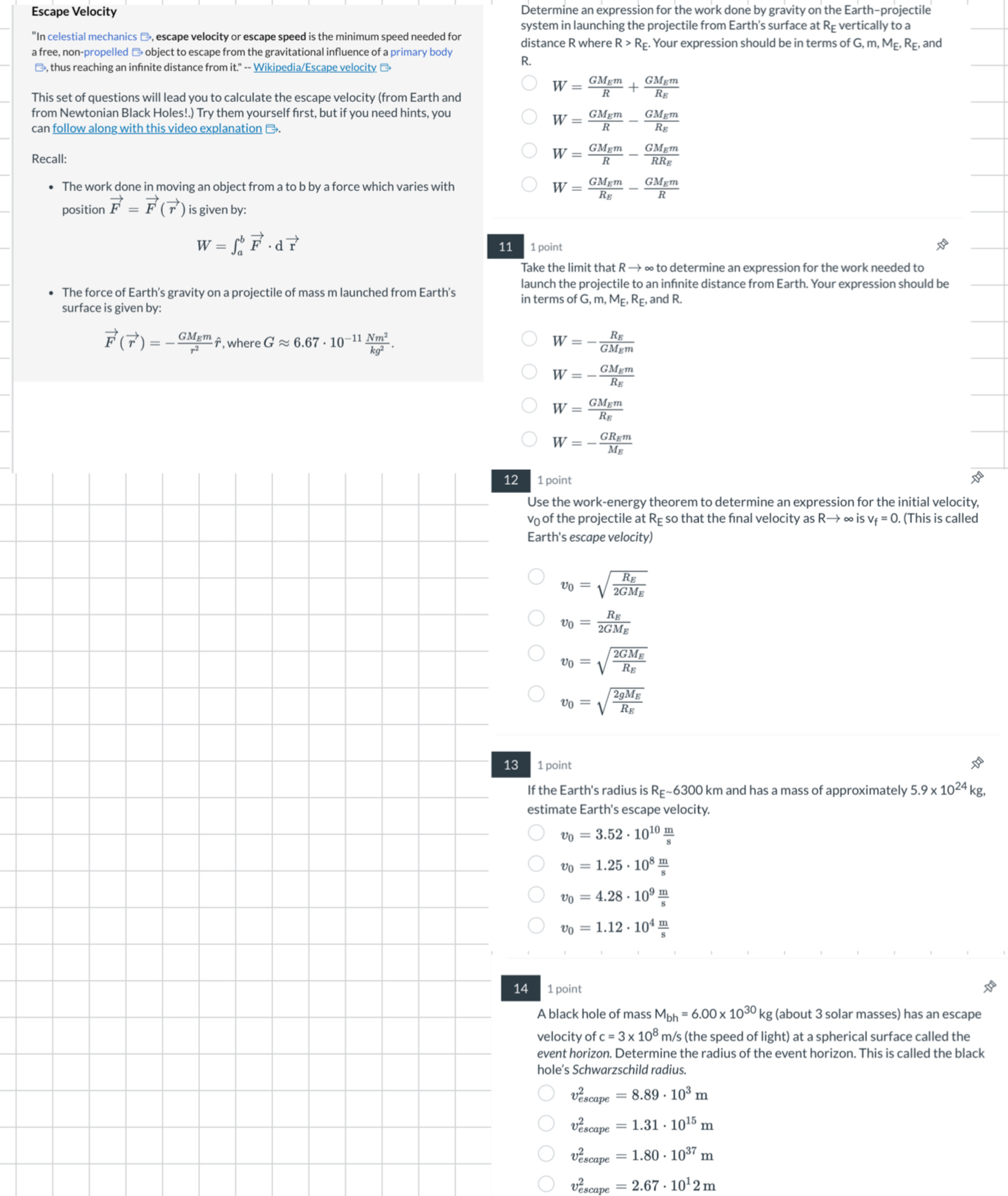Solved Escape Velocity"In celestial mechanics B3, ﻿escape | Chegg.com