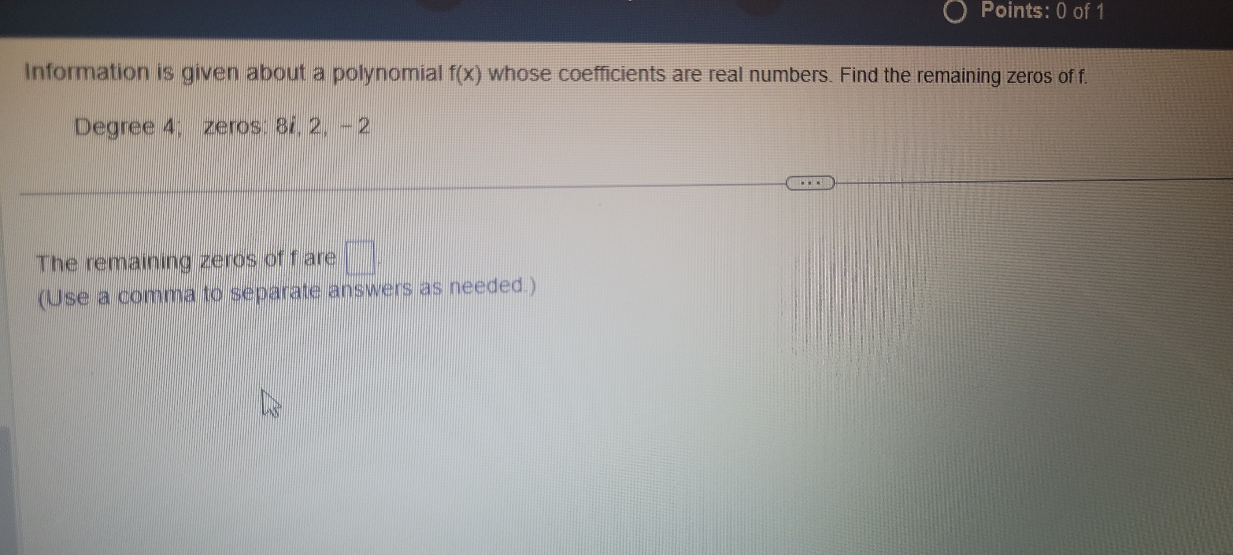 Solved Information is given about a polynomial f(x) ﻿whose | Chegg.com