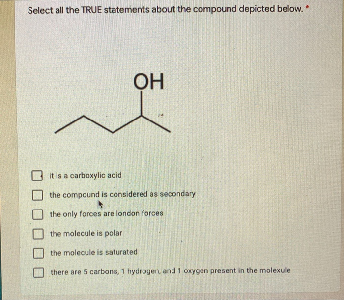 Solved Select all saturated compounds. * | Chegg.com