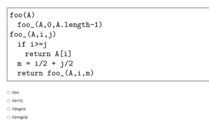 O(n) O(n∧2) O(log(n)) O(nlog(n)) | Chegg.com