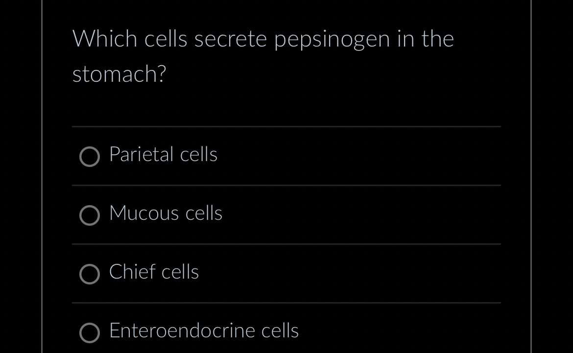 Solved Which cells secrete pepsinogen in the | Chegg.com