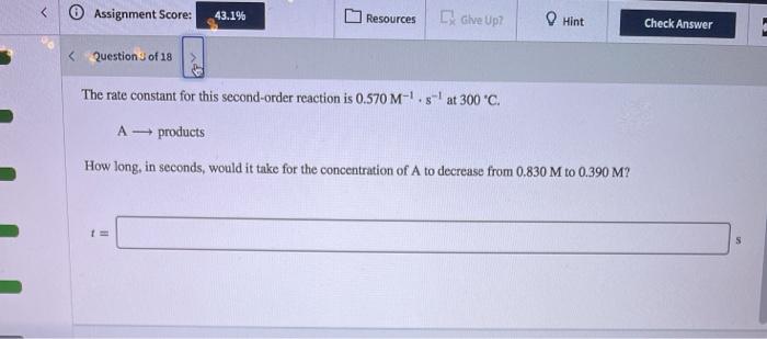 Solved Assignment Score: 43.1% Resources Give Up? Hint Check | Chegg.com