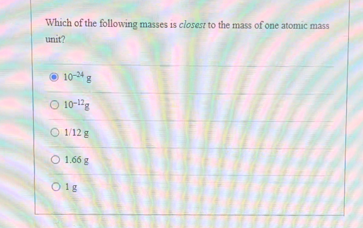 Which of the following masses is closest to the mass | Chegg.com