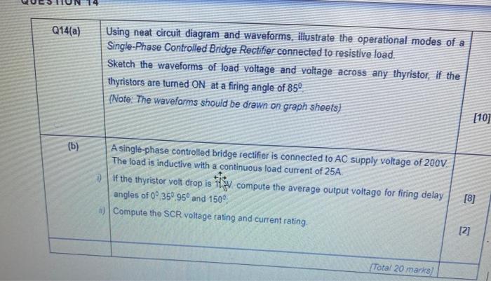 Solved Q14(a) Using neat circuit diagram and waveforms, | Chegg.com