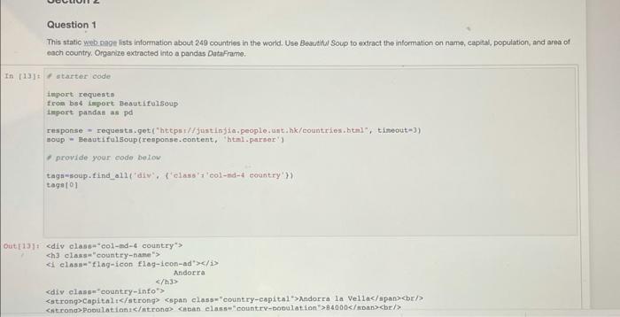 Solved Question 1 This static web page lists information | Chegg.com
