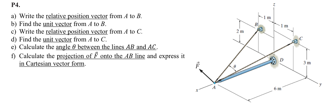 Solved P4.a) ﻿Write the relative position vector from A ﻿to | Chegg.com