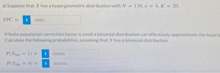 Solved a) Suppose that X has a hypergeometric distribution | Chegg.com