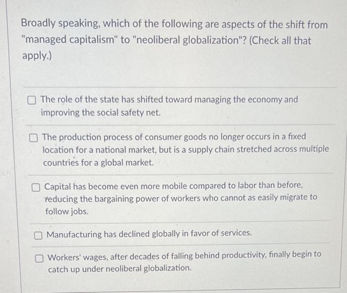 Solved Broadly speaking, which of the following are aspects | Chegg.com