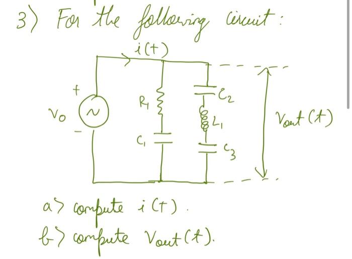 Solved Input voltage, Vin(t), for each circuit is Vin (t) = | Chegg.com