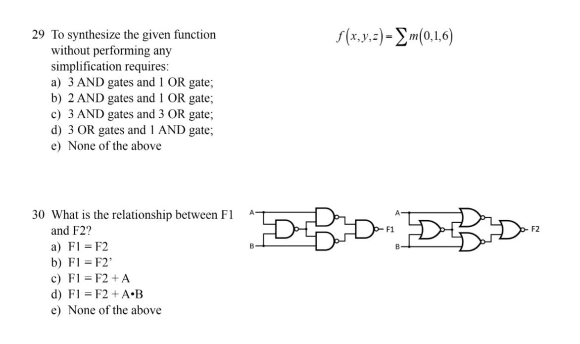 Solved 29 To synthesize the given function | Chegg.com