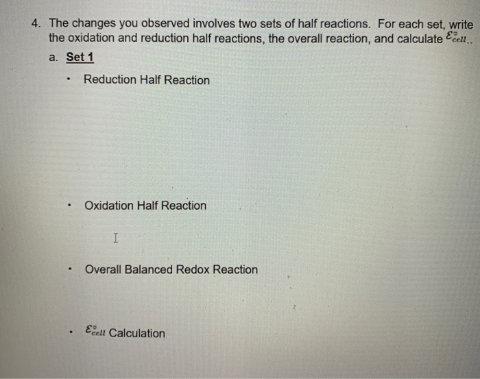 Solved Part IV. CHALLENGE!! Combining the Oxidation and | Chegg.com