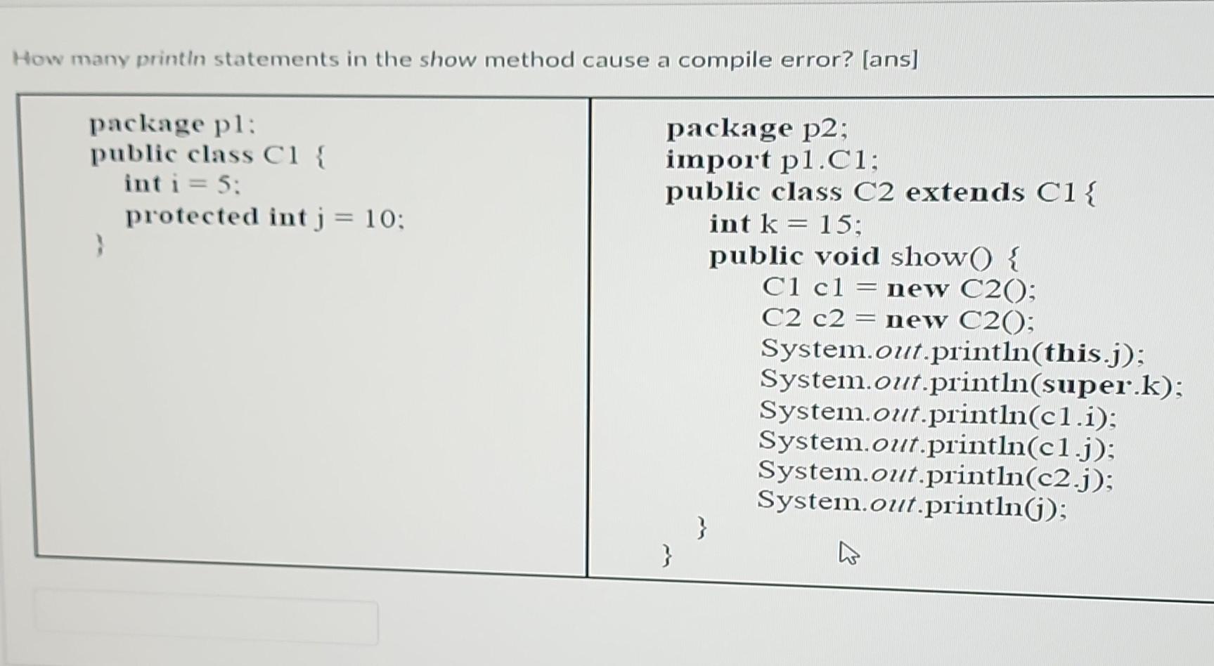 Solved How many fields can be accessed by object a in the | Chegg.com