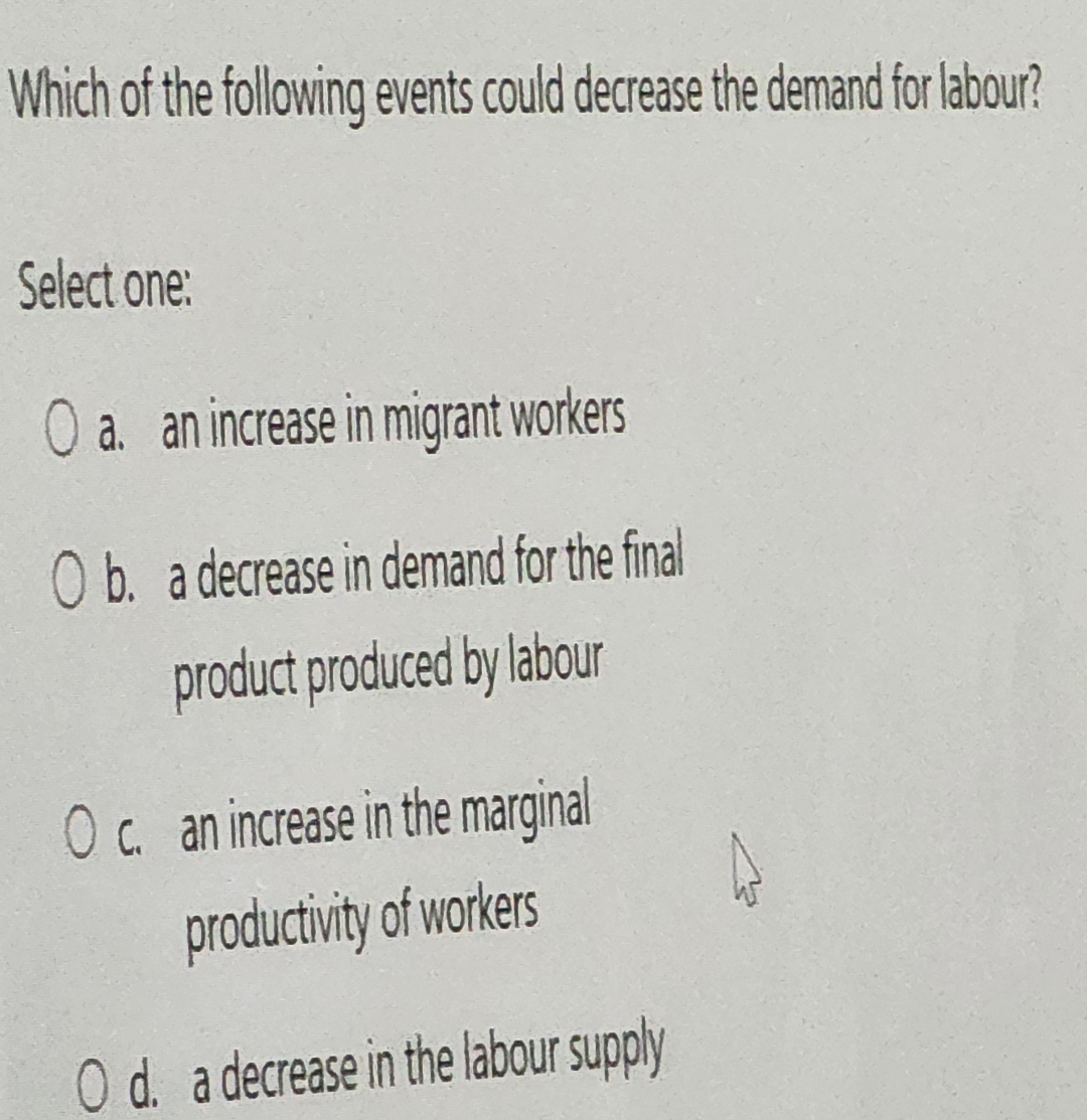 Solved Which of the following events could decrease the | Chegg.com
