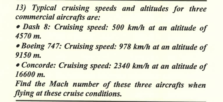 Solved Typical cruising speeds and altitudes for | Chegg.com