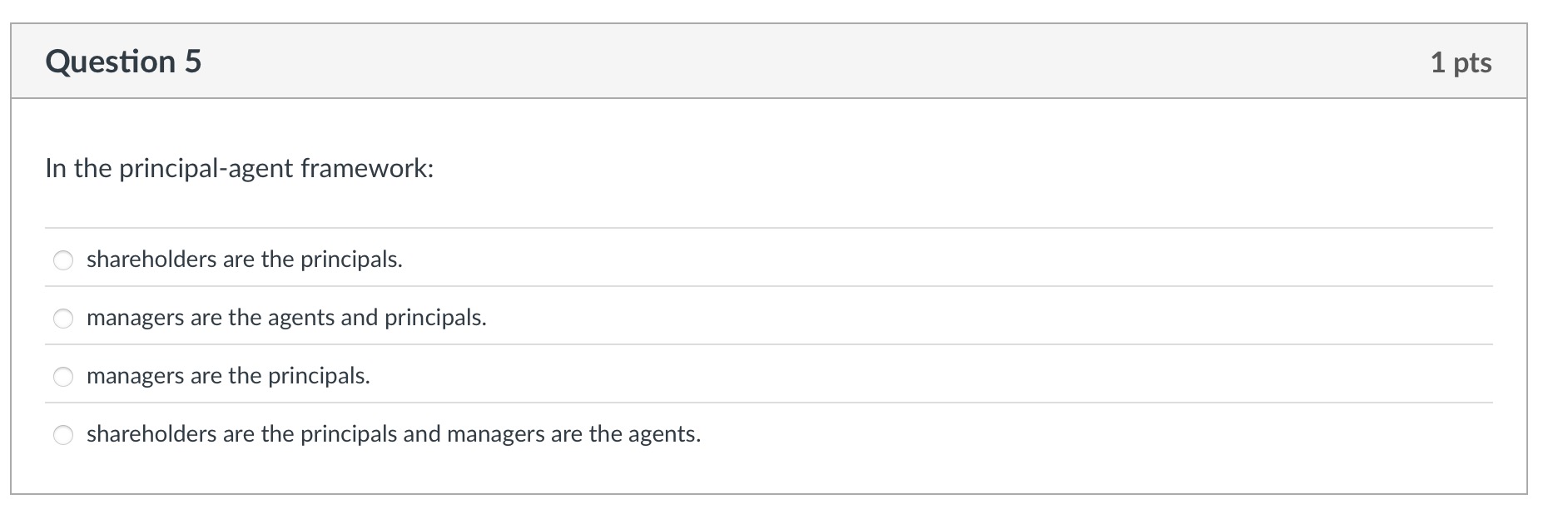 Solved Question 5In ﻿the principal-agent | Chegg.com