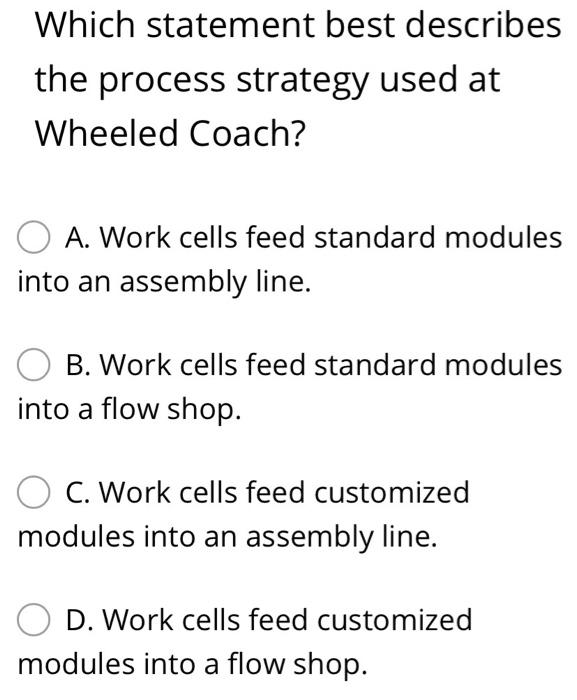 Solved Which statement best describes the process strategy | Chegg.com