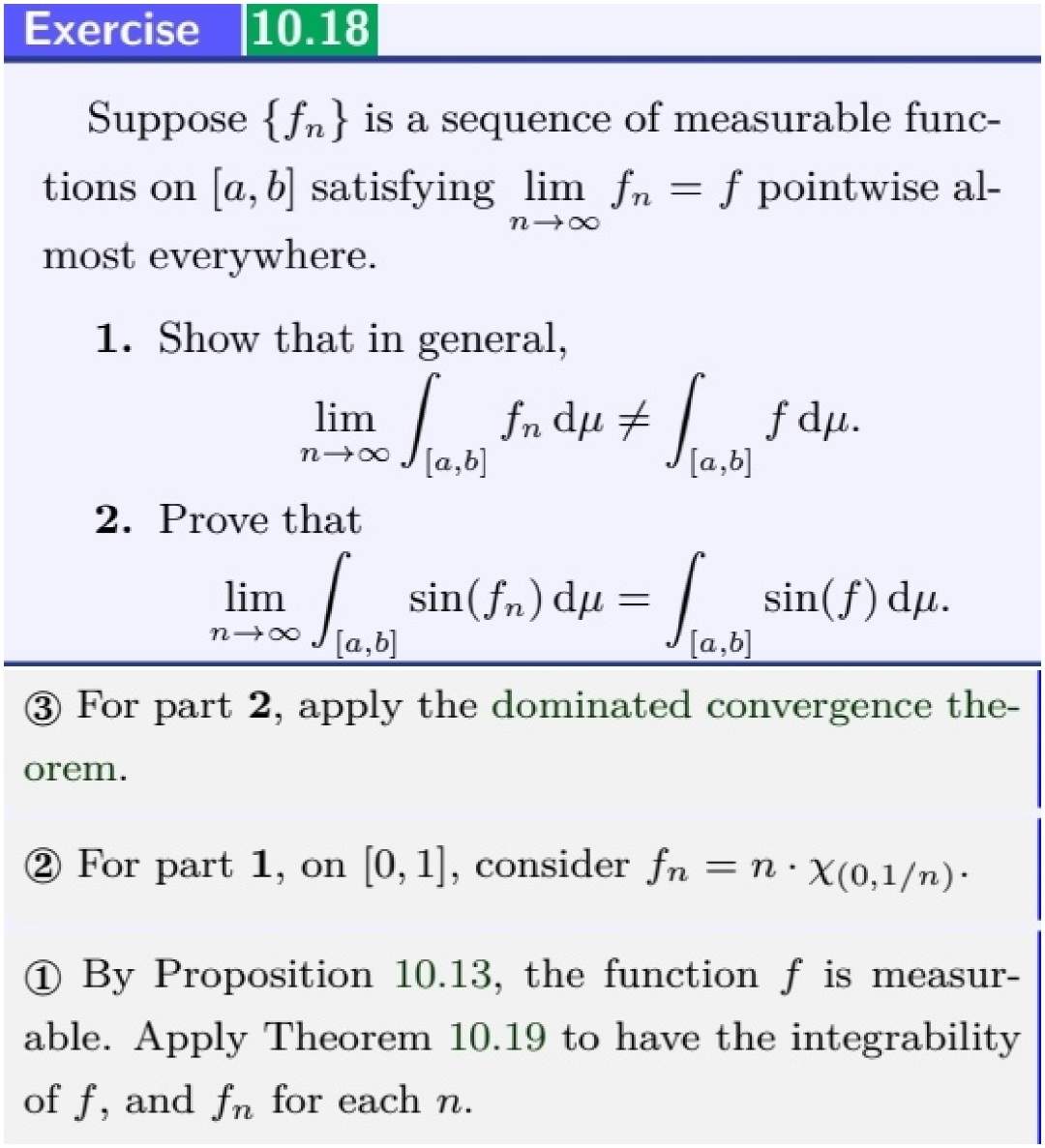 Solved \table[[Exercise,10.18]]Suppose {fn} ﻿is a sequence | Chegg.com