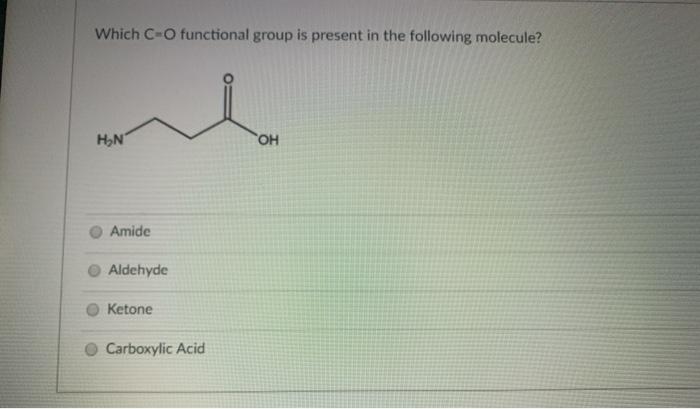 Solved Which C-O functional group is present in the | Chegg.com