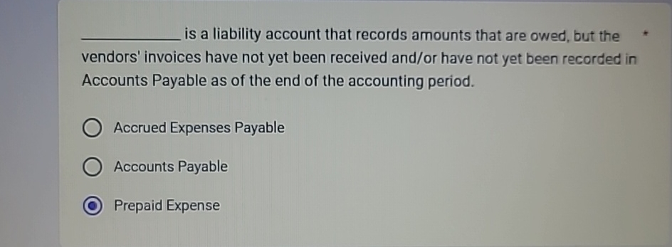 Solved is a liability account that records amounts that are | Chegg.com