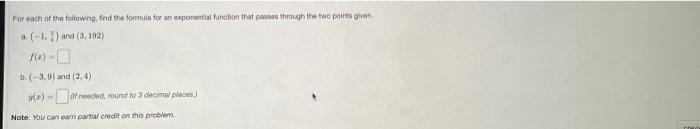 Solved For each of the fellowing, find the formula tor an | Chegg.com