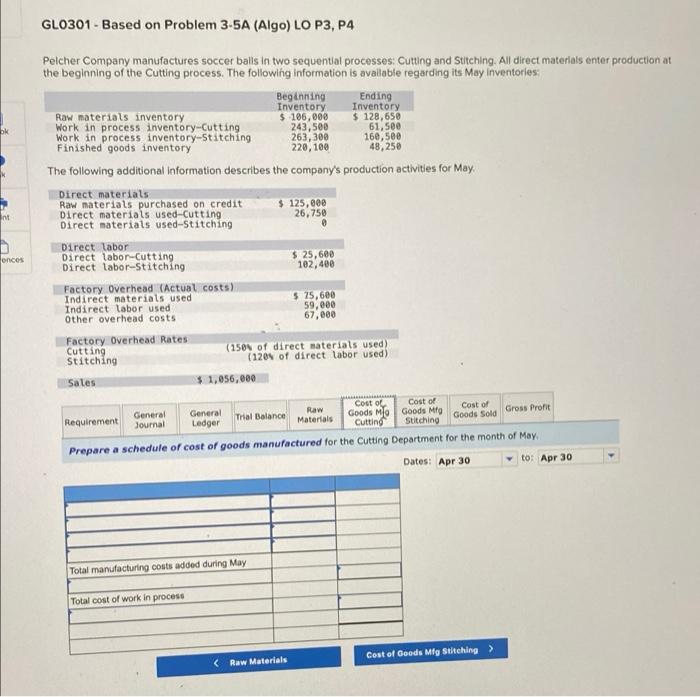 Solved GL0301 - Based on Problem 3-5A (Algo) LO P3, P4 | Chegg.com