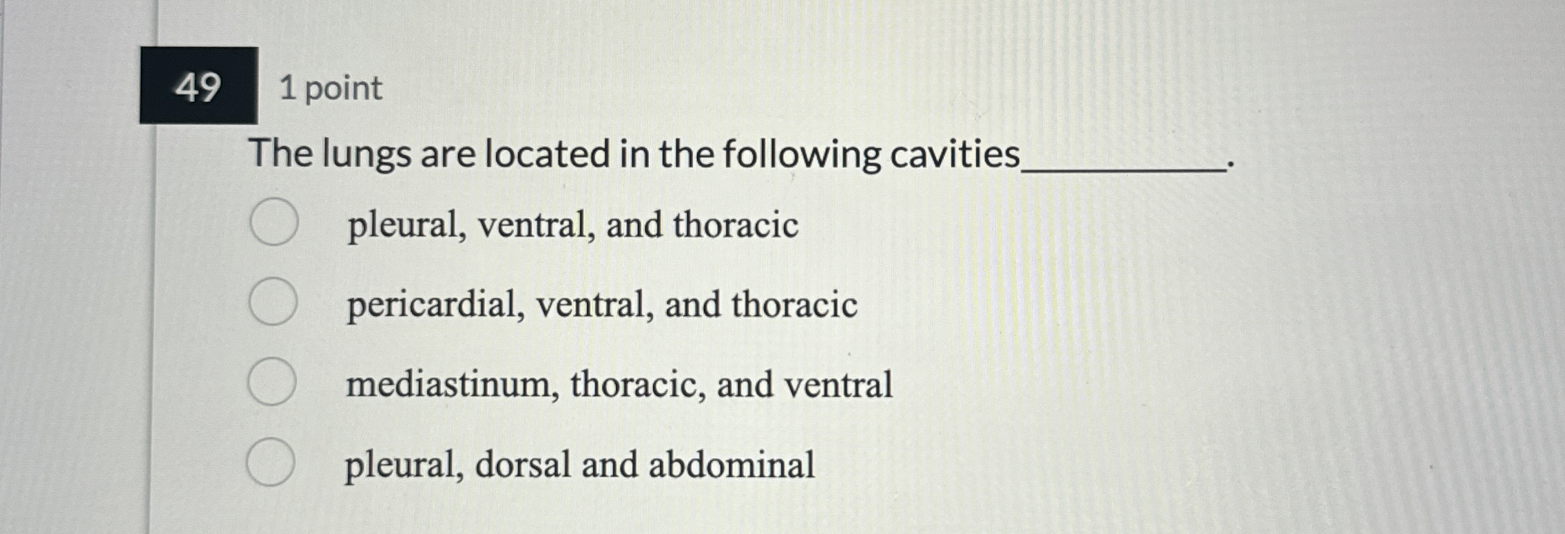 Solved The lungs are located in the following | Chegg.com