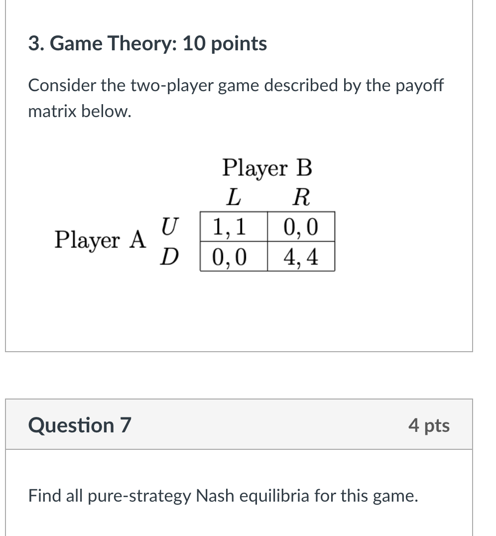Solved What pure strategy equilibrium do you think is the | Chegg.com